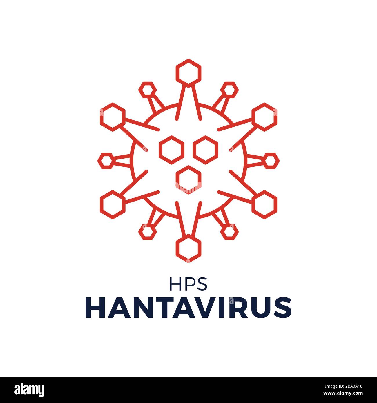 Creative Hantavirus Vector icon badge. Pulmonary syndrome (HPS) is a ...