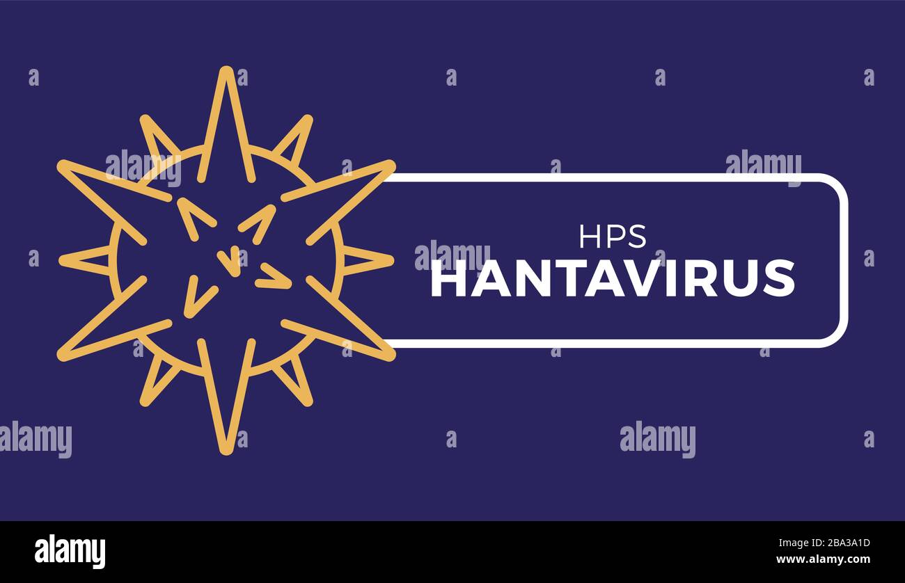 Creative Hantavirus Vector icon badge. Pulmonary syndrome (HPS) is a ...