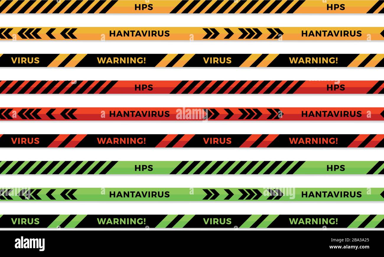Warning Stripes. Hantavirus HPS warning seamless stripes. Coronavirus ...