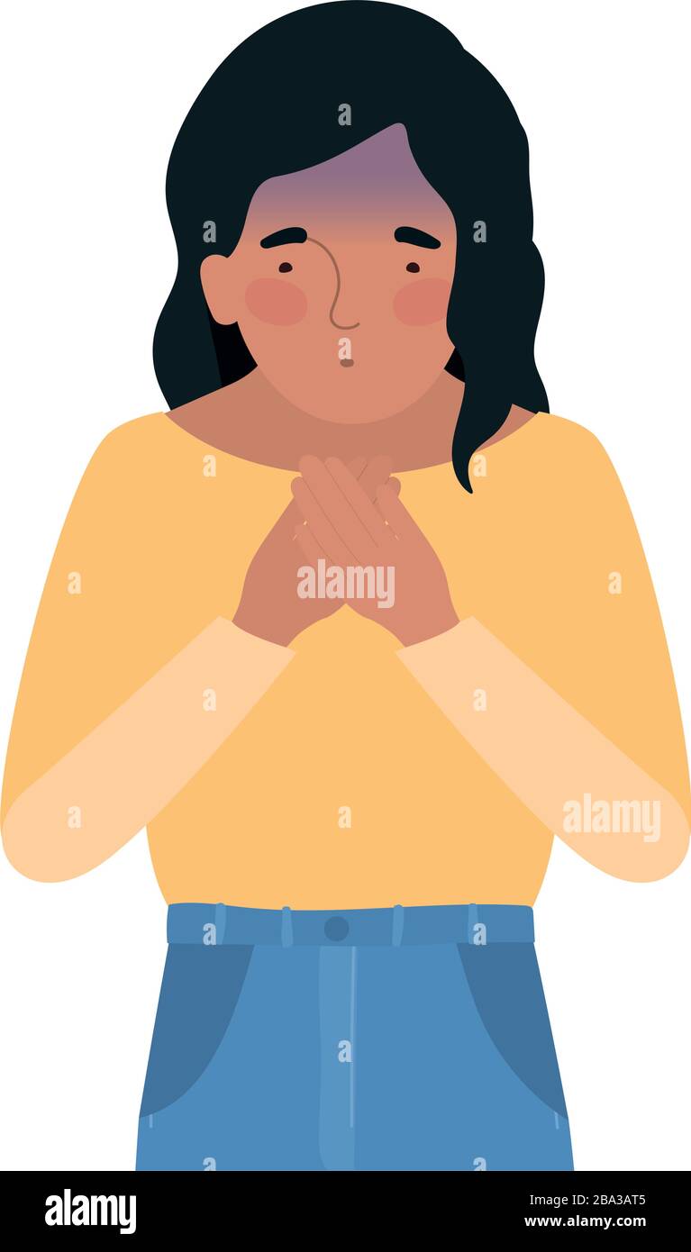 Avatar woman feeling sick dizzy and with nauseous vector design Stock ...