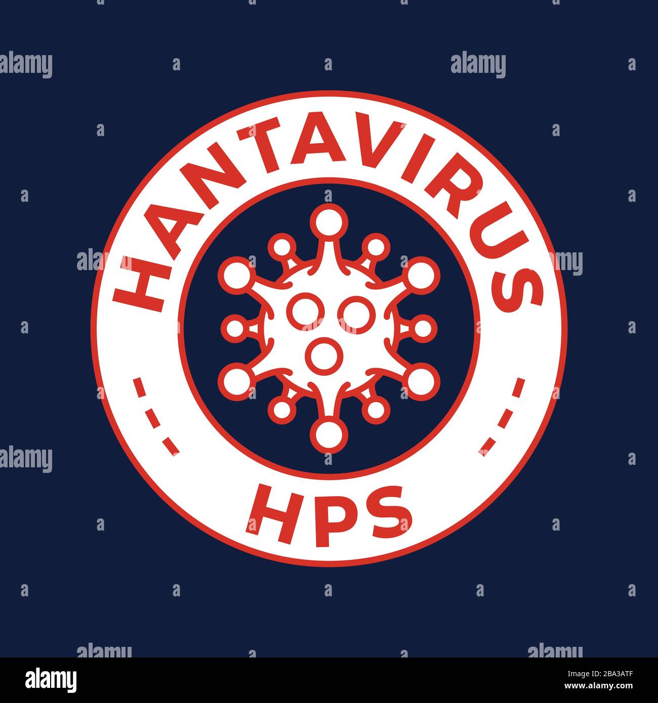 Creative Hantavirus Vector icon badge. Pulmonary syndrome (HPS) is a ...
