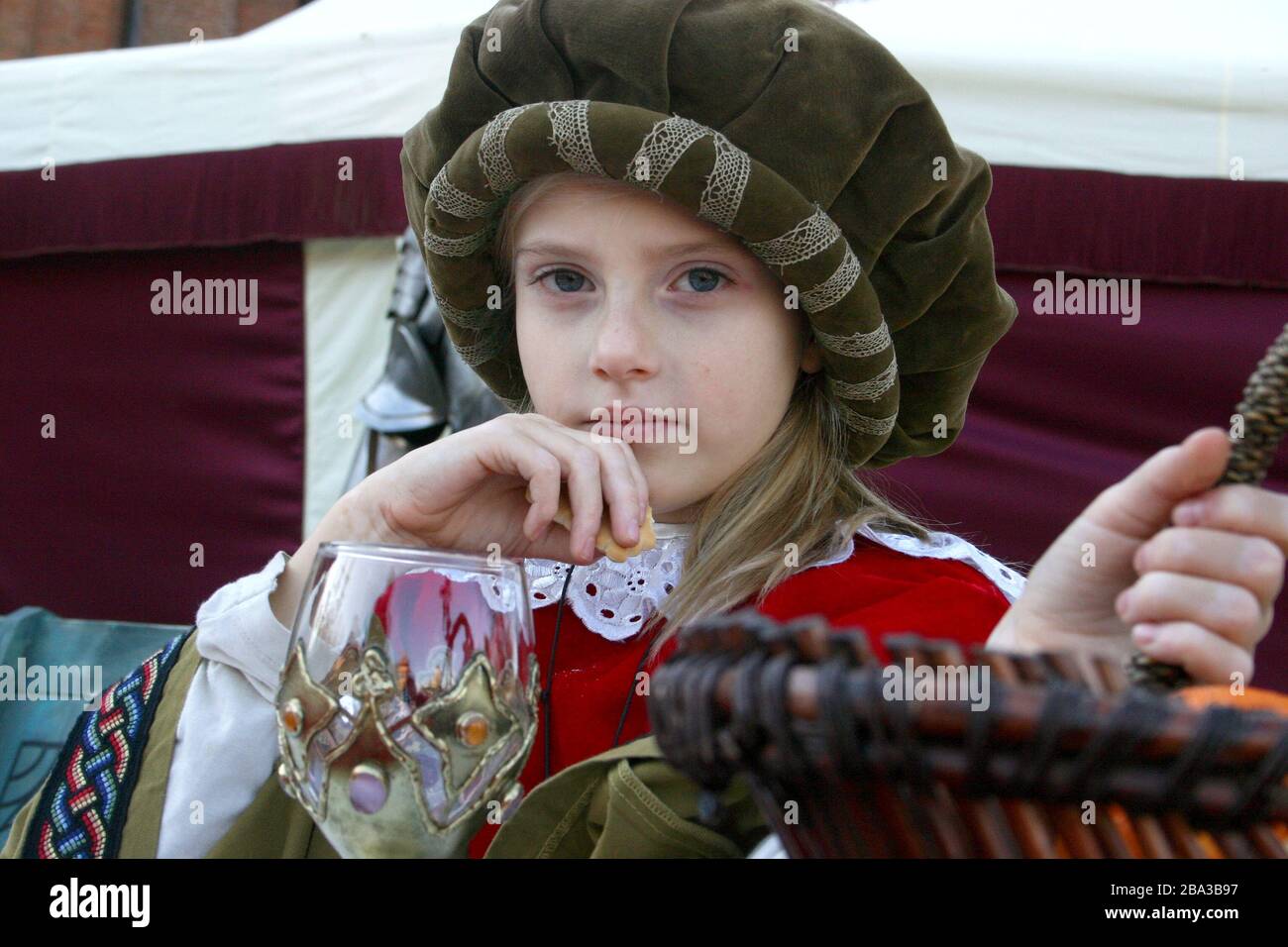 Portrait of a noble girl in the Medieval times. Recreating scene from ...