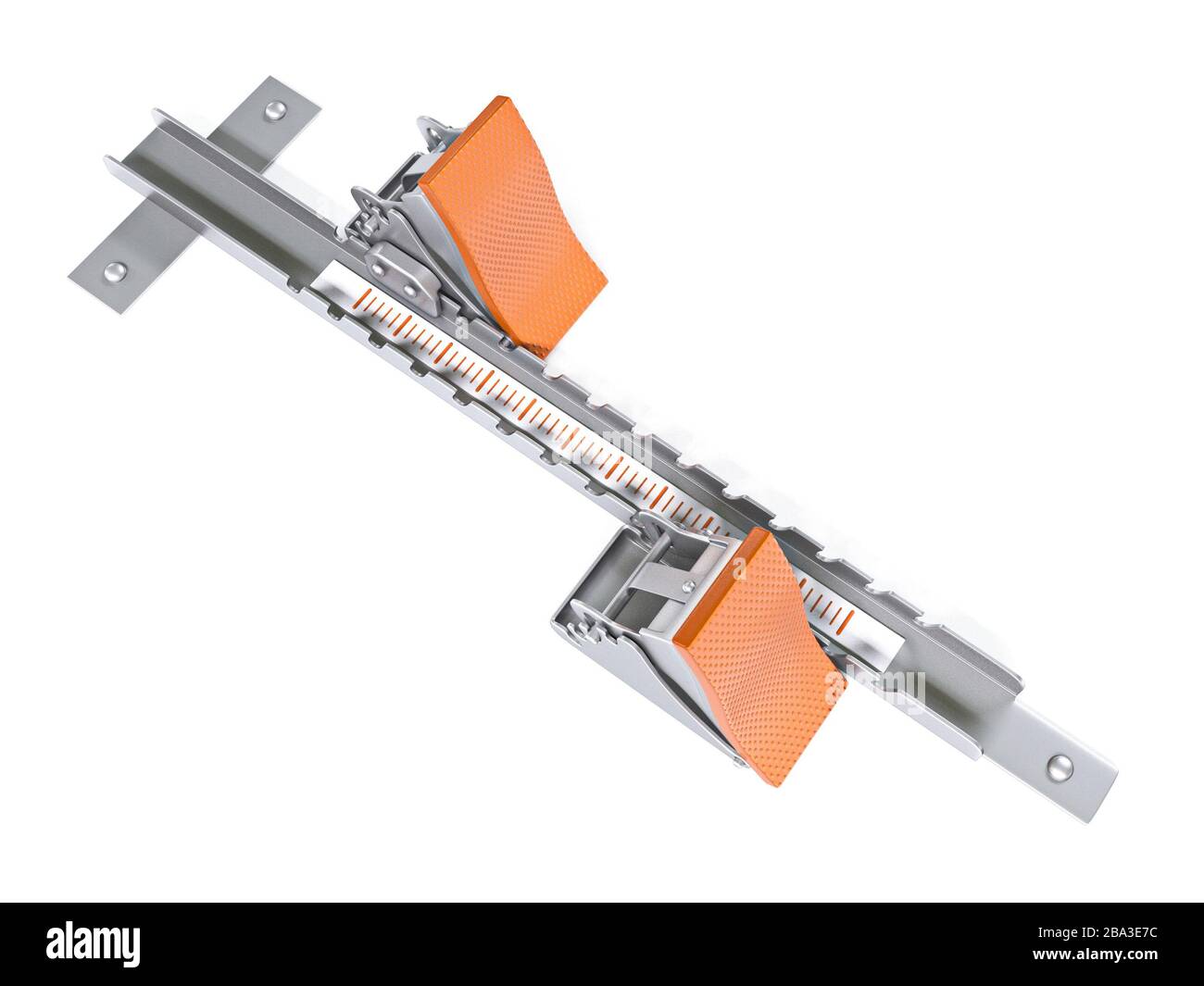 Starting block 3D render illustration isolated on white background ...