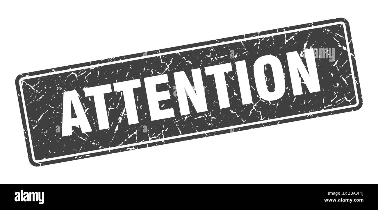 attention stamp. attention vintage gray label. Sign Stock Vector Image ...