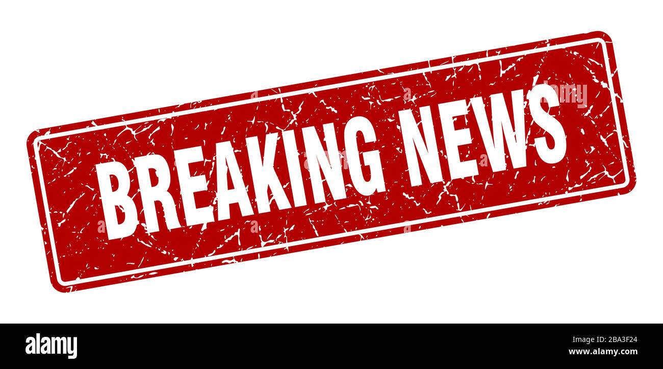 breaking news stamp. breaking news vintage red label. Sign Stock Vector ...