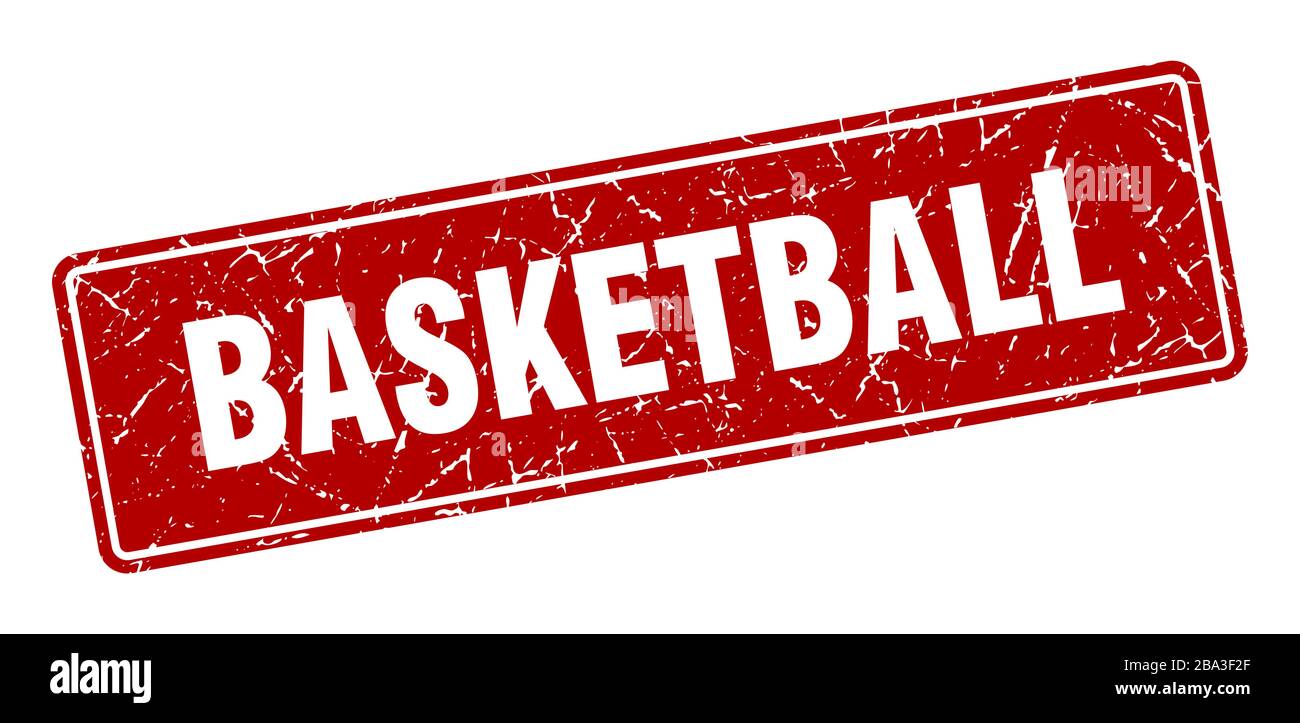 basketball stamp. basketball vintage red label. Sign Stock Vector Image ...