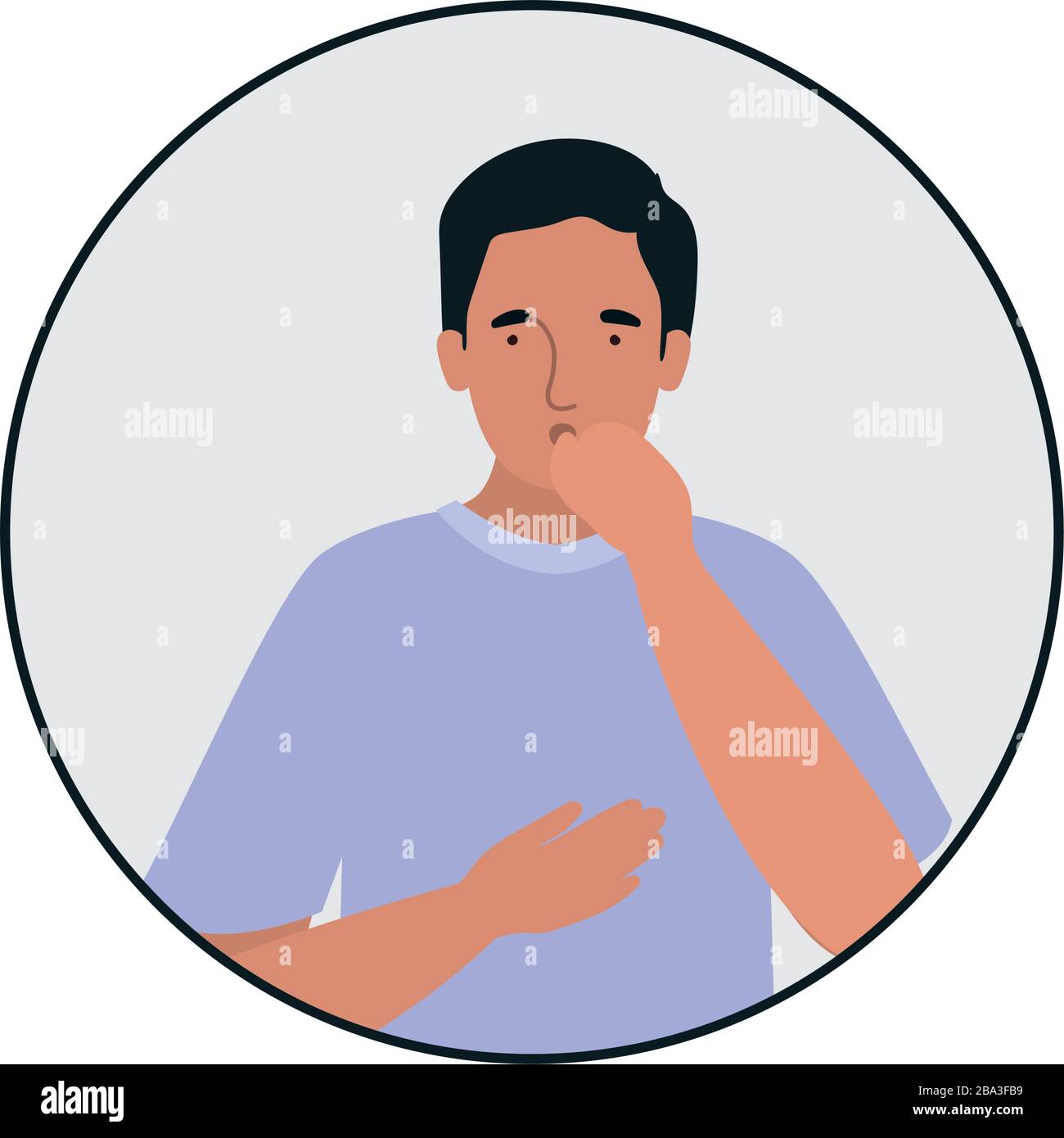 Avatar man with dry cough vector design Stock Vector Image & Art - Alamy