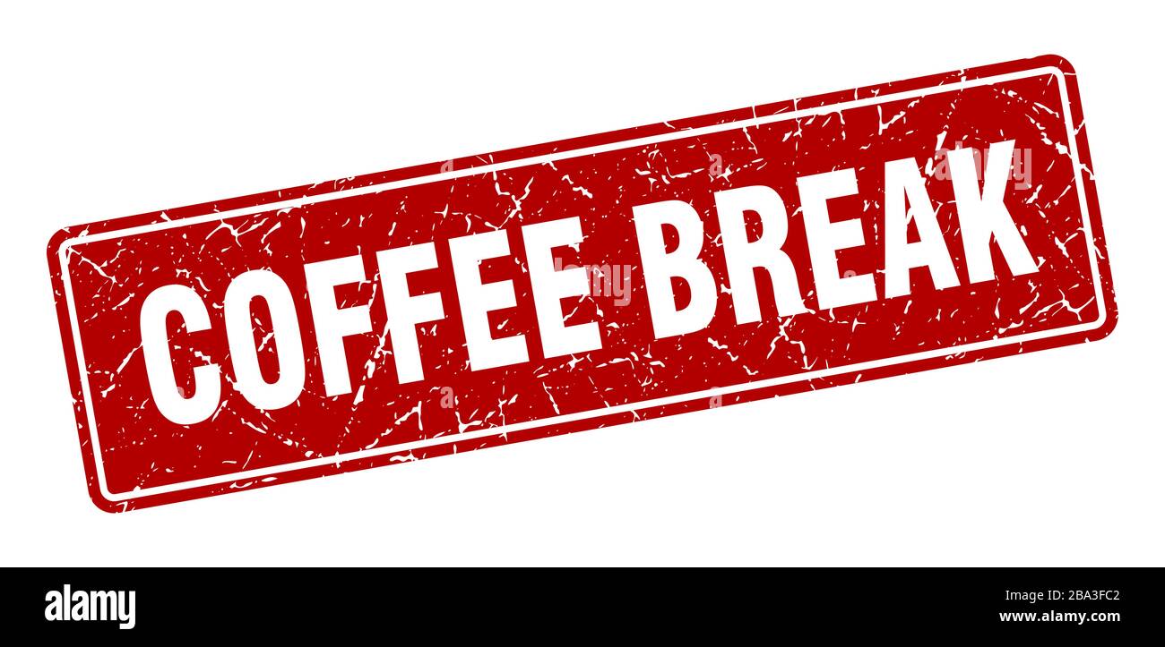 coffee break stamp. coffee break vintage red label. Sign Stock Vector ...