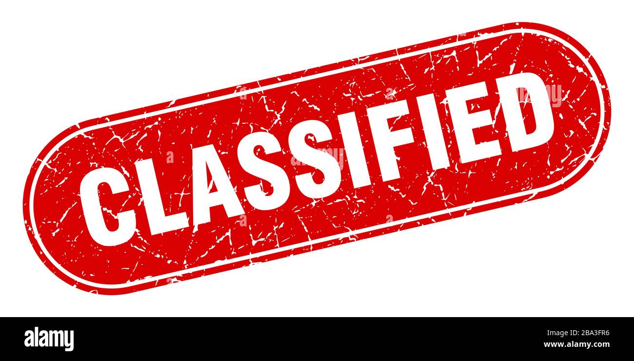 classified sign. classified grunge red stamp. Label Stock Vector Image ...