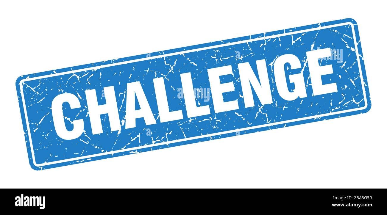 challenge stamp. challenge vintage blue label. Sign Stock Vector Image ...