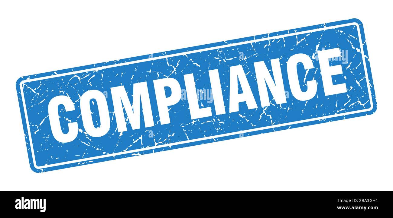 compliance stamp. compliance vintage blue label. Sign Stock Vector ...