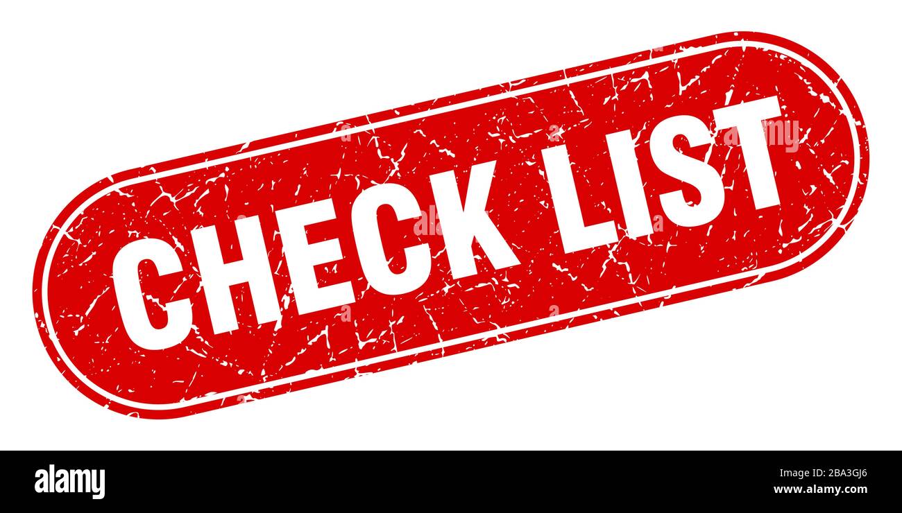 check list sign. check list grunge red stamp. Label Stock Vector Image ...