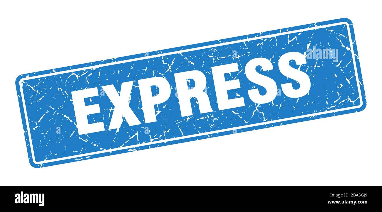 express stamp. express vintage blue label. Sign Stock Vector Image ...