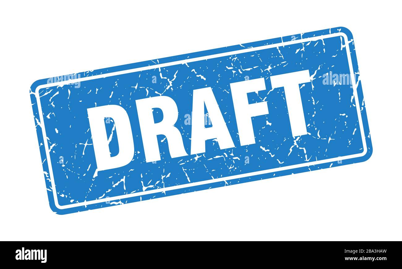 draft stamp. draft vintage blue label. Sign Stock Vector Image & Art ...