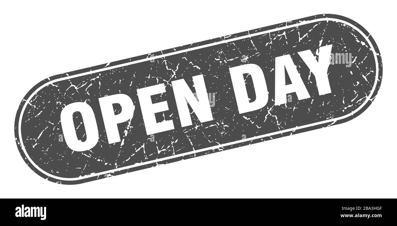 open day sign. open day grunge black stamp. Label Stock Vector Image ...