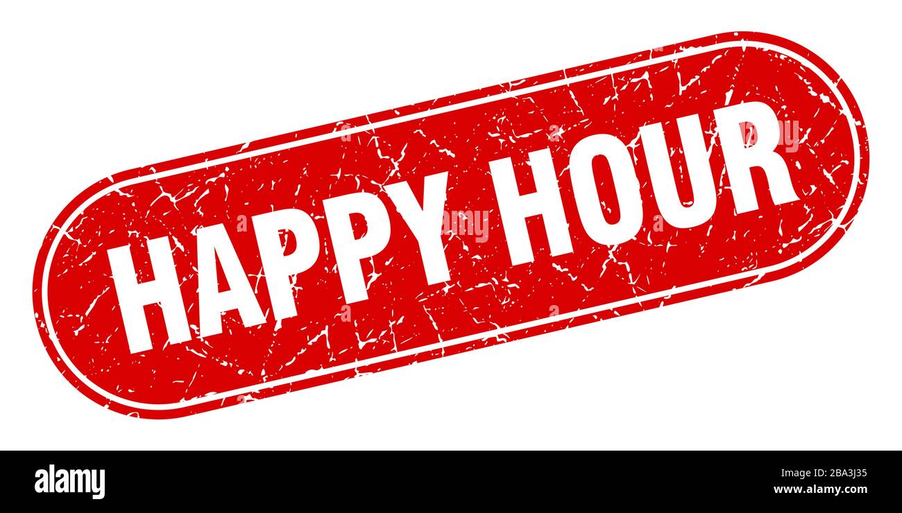 happy hour sign. happy hour grunge red stamp. Label Stock Vector Image ...