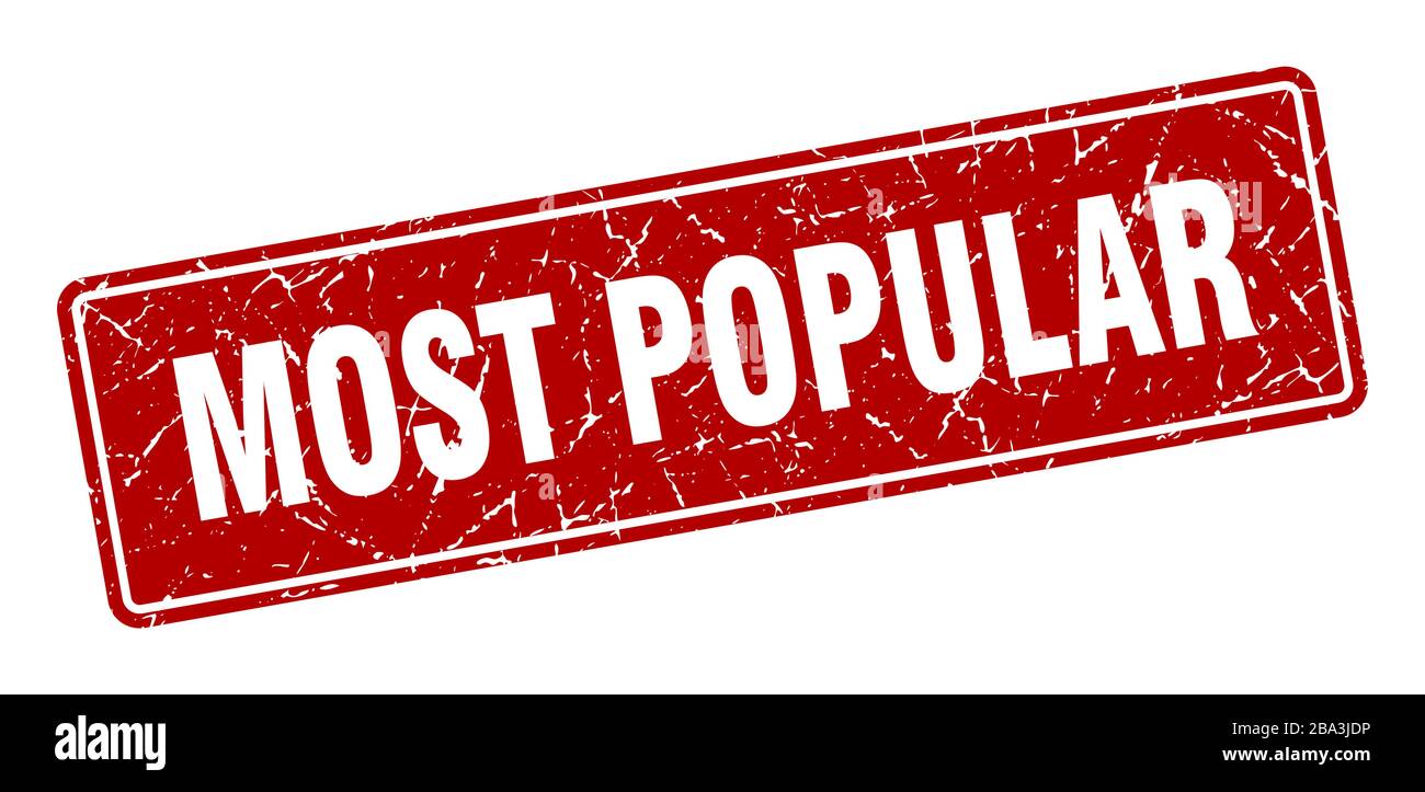 most popular stamp. most popular vintage red label. Sign Stock Vector ...