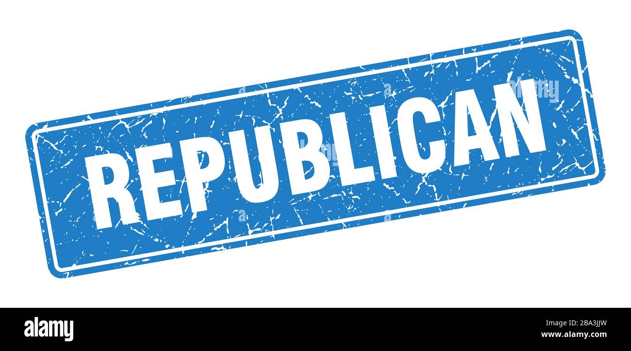 republican stamp. republican vintage blue label. Sign Stock Vector ...