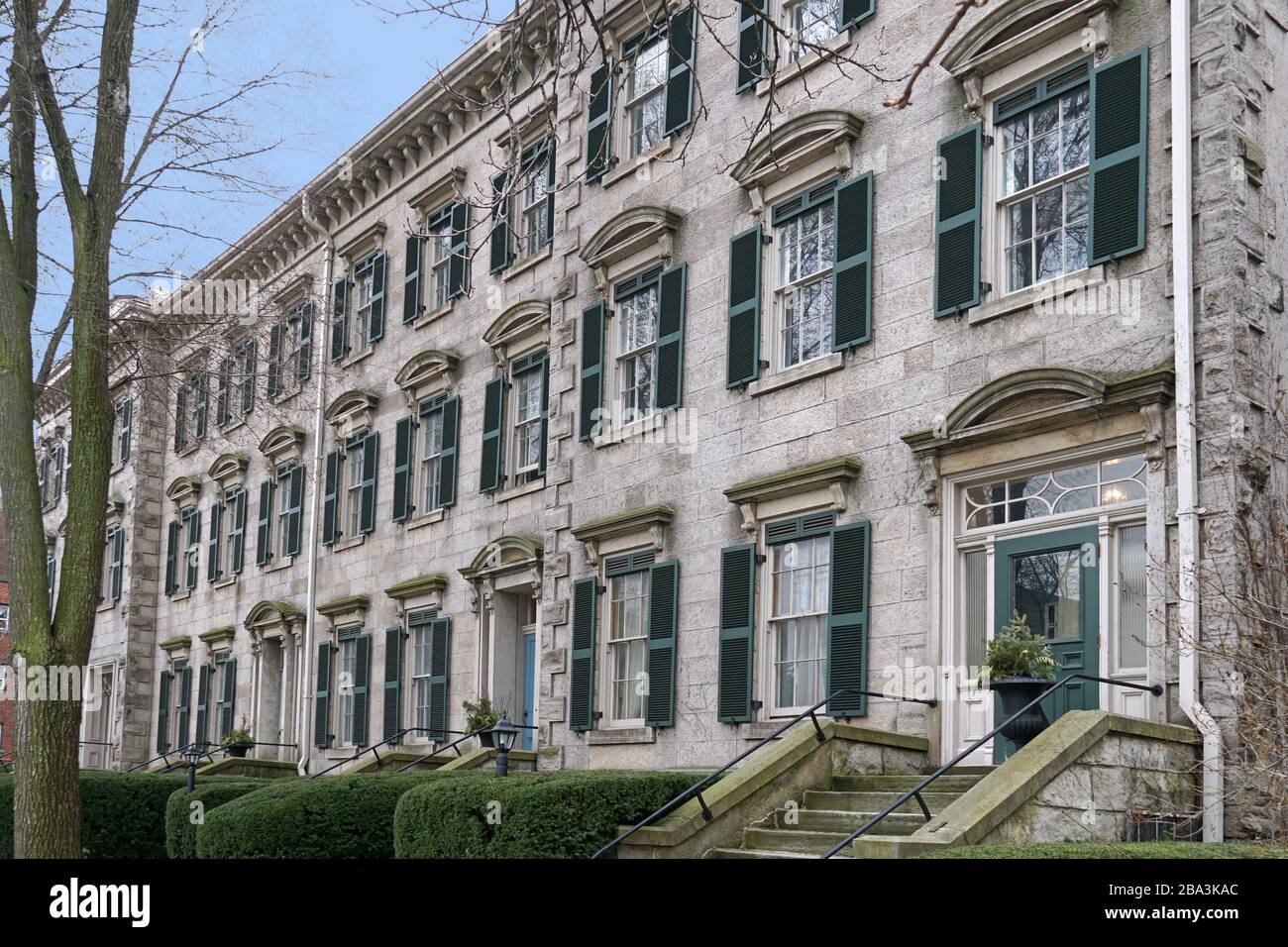 Block of old stone apartment buildings Stock Photo - Alamy