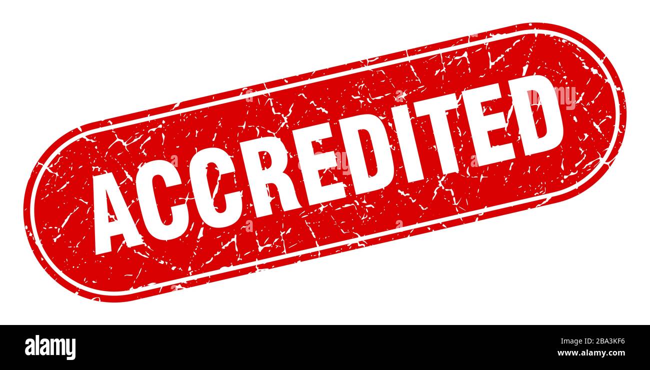 accredited sign. accredited grunge red stamp. Label Stock Vector Image ...