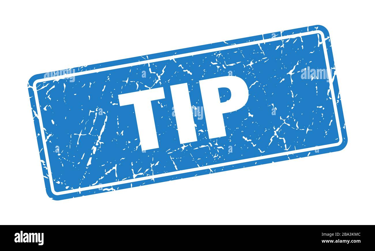 tip stamp. tip vintage blue label. Sign Stock Vector Image & Art - Alamy