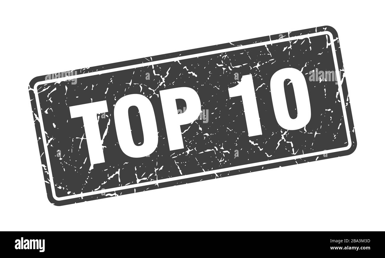 top 10 stamp. top 10 vintage gray label. Sign Stock Vector Image & Art ...