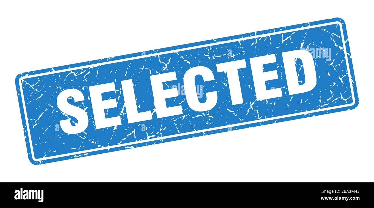 selected stamp. selected vintage blue label. Sign Stock Vector Image ...