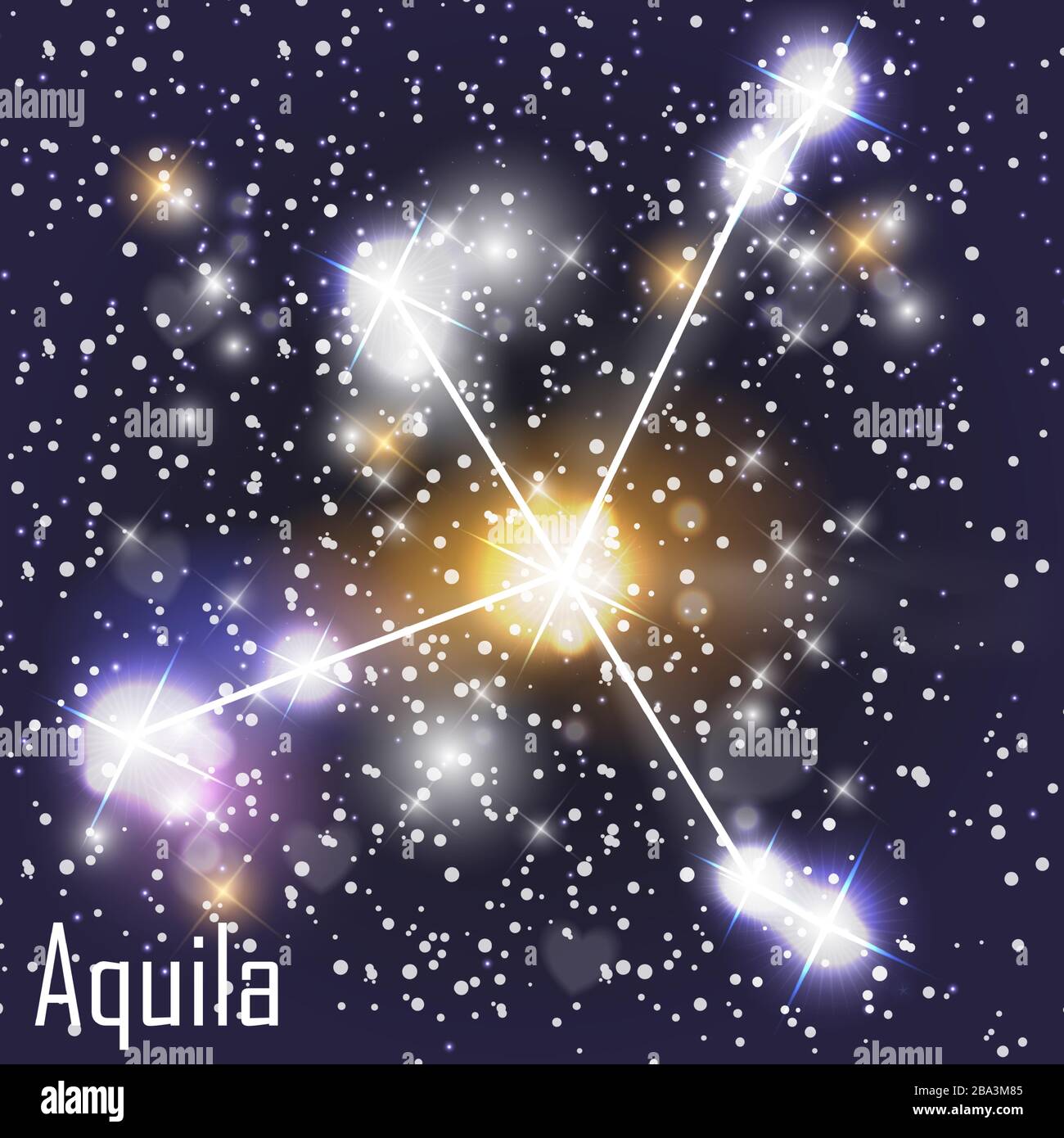 Aquila Constellation with Beautiful Bright Stars on the Background of ...