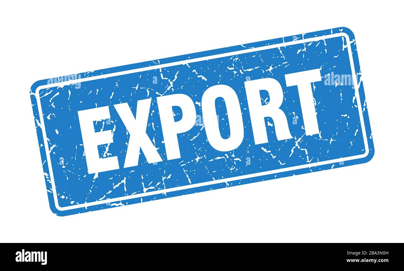 export stamp. export vintage blue label. Sign Stock Vector Image & Art ...