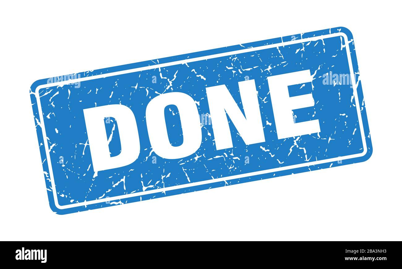 done stamp. done vintage blue label. Sign Stock Vector Image & Art - Alamy