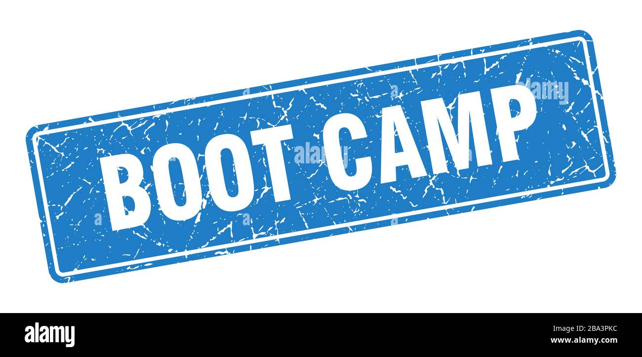boot camp stamp. boot camp vintage blue label. Sign Stock Vector Image ...