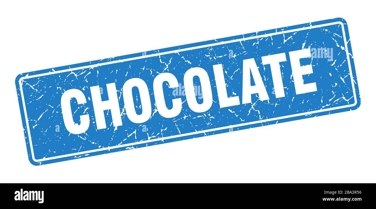 chocolate stamp. chocolate vintage blue label. Sign Stock Vector Image ...