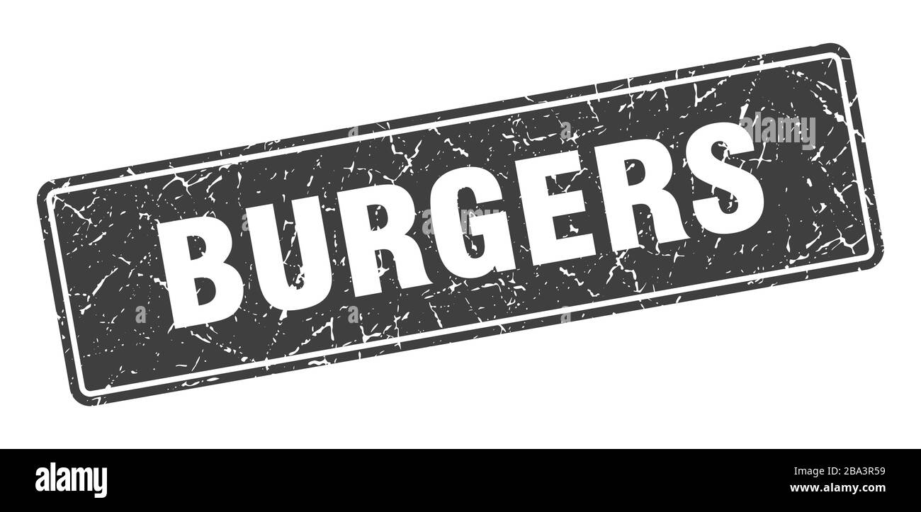 burgers stamp. burgers vintage gray label. Sign Stock Vector Image ...