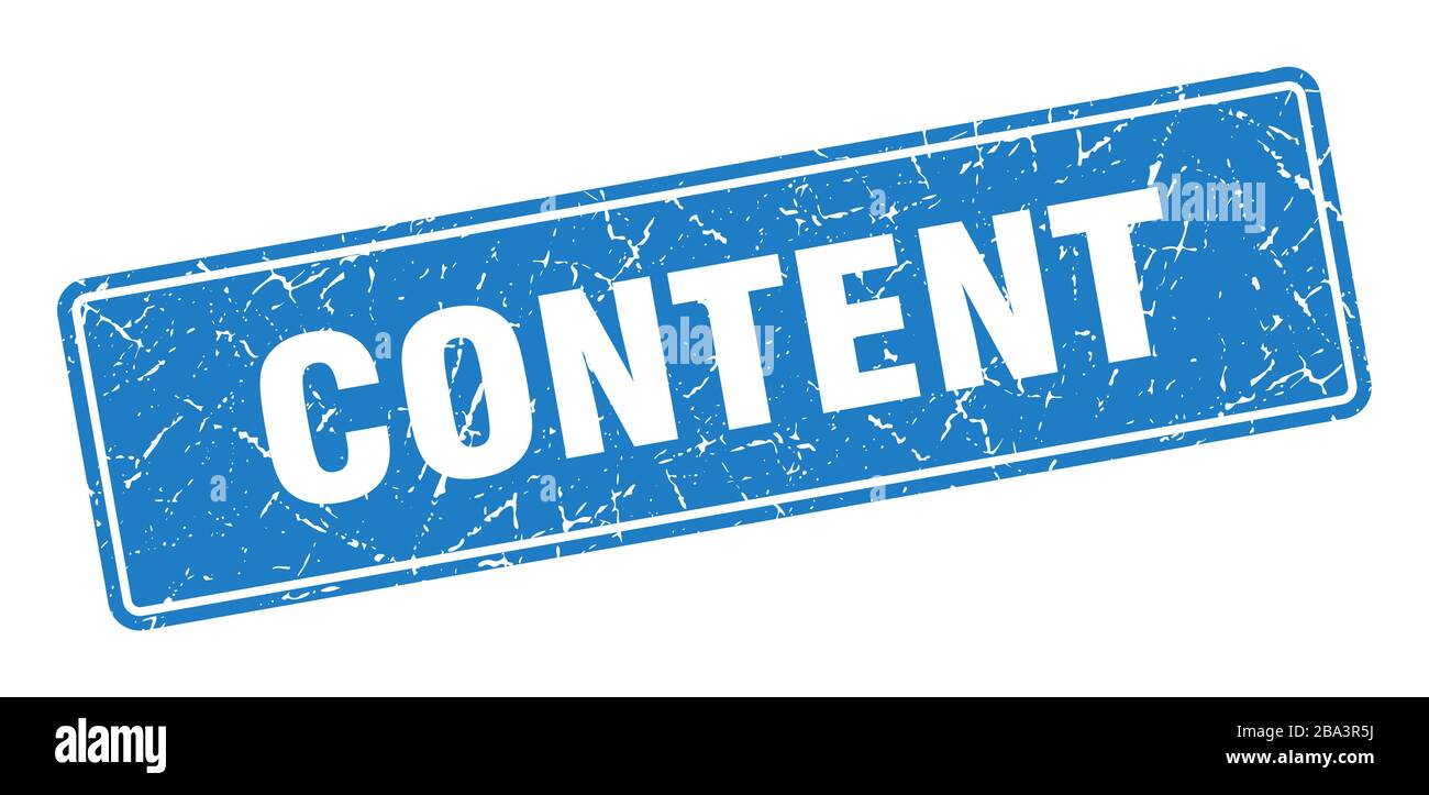 content stamp. content vintage blue label. Sign Stock Vector Image ...