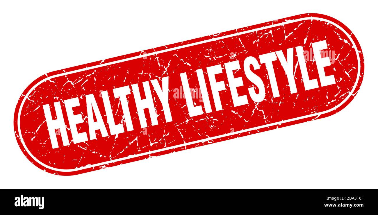 healthy lifestyle sign. healthy lifestyle grunge red stamp. Label Stock ...