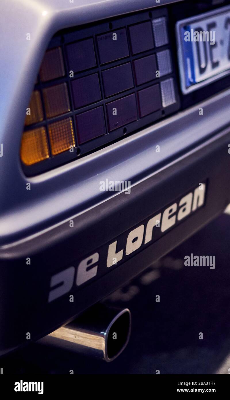 De lorean back light and logo Stock Photo - Alamy