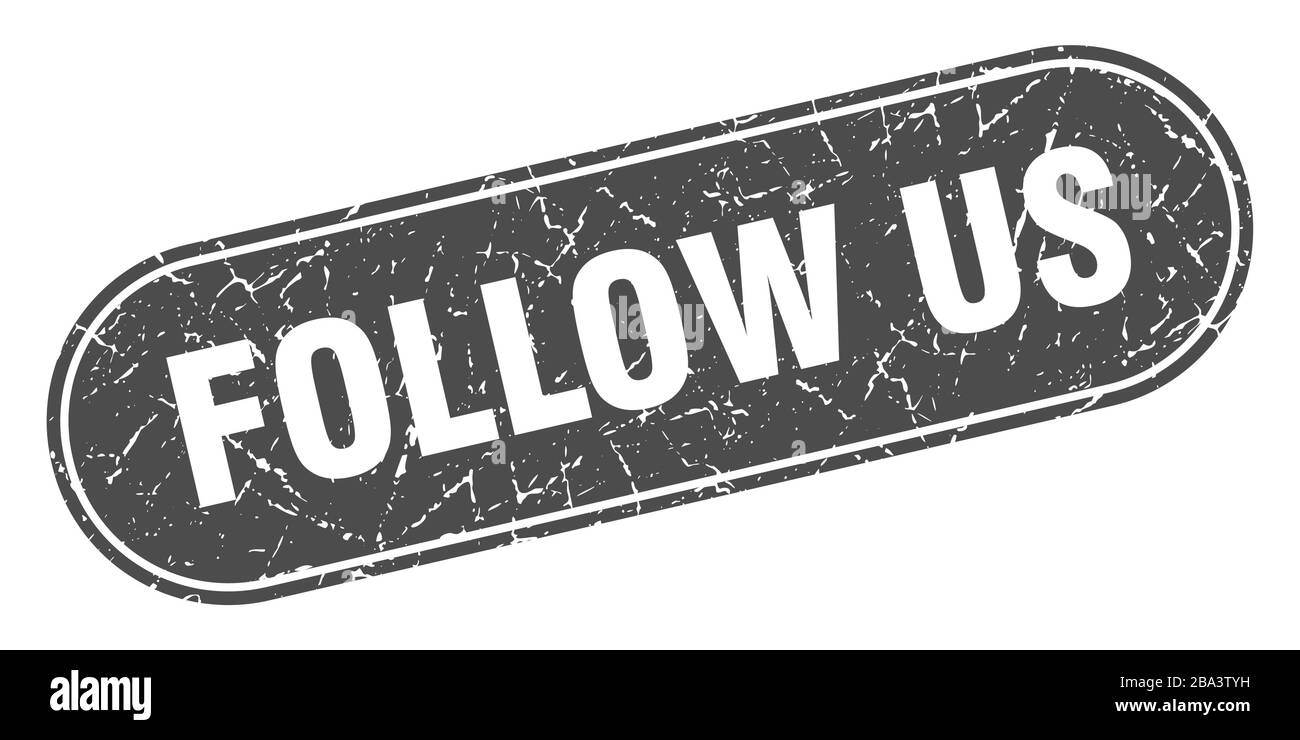 follow us sign. follow us grunge black stamp. Label Stock Vector Image ...