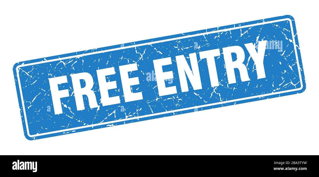 free entry stamp. free entry vintage blue label. Sign Stock Vector ...