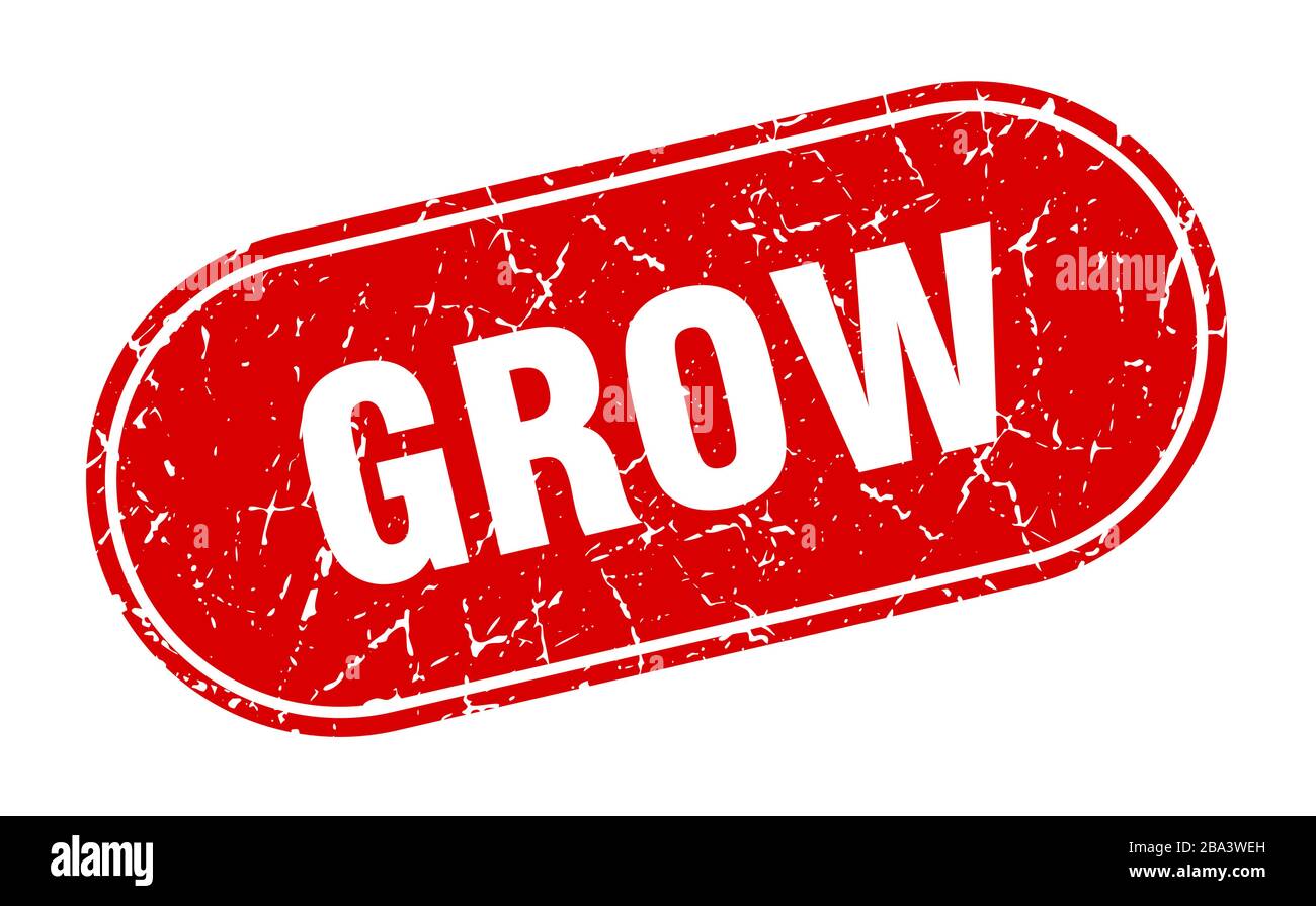 grow sign. grow grunge red stamp. Label Stock Vector Image & Art - Alamy
