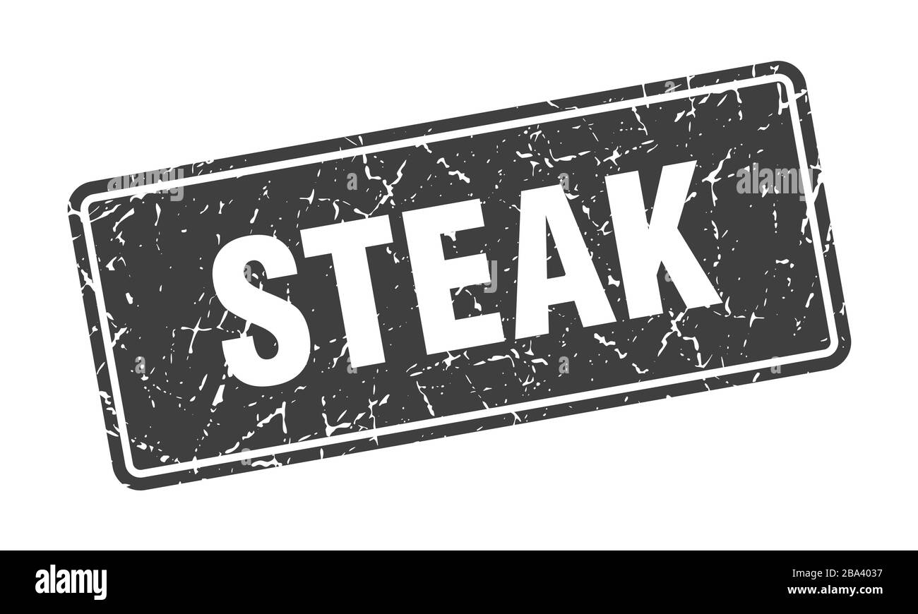 steak stamp. steak vintage gray label. Sign Stock Vector Image & Art ...