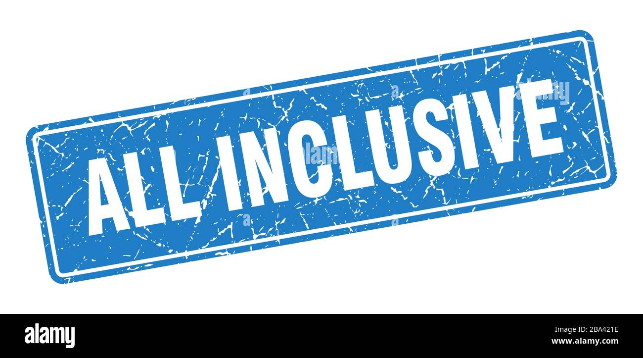 all inclusive stamp. all inclusive vintage blue label. Sign Stock ...