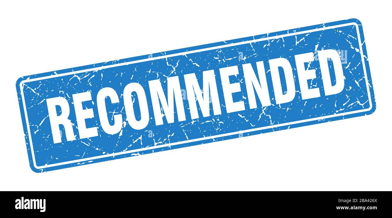 recommended stamp. recommended vintage blue label. Sign Stock Vector ...