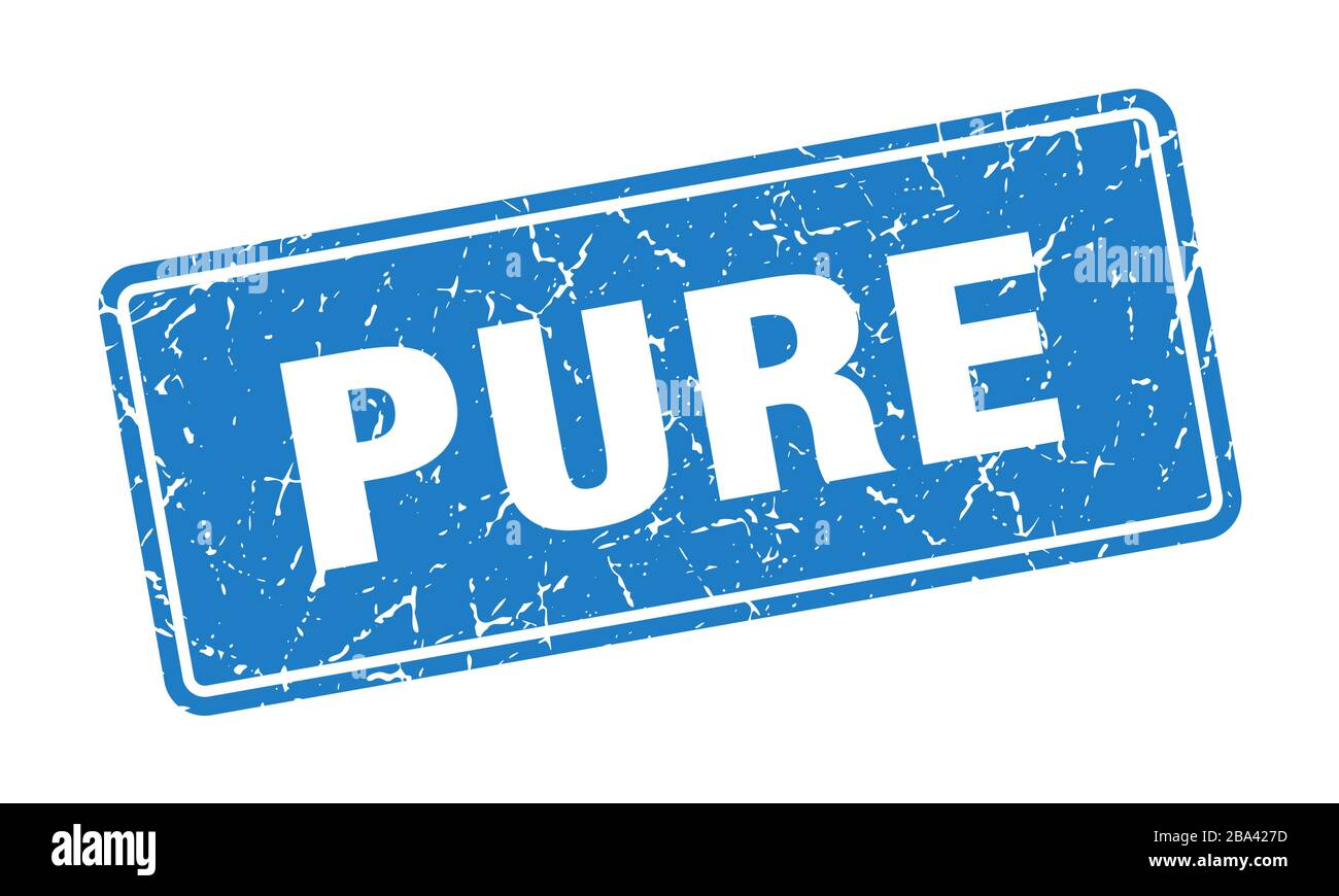 pure stamp. pure vintage blue label. Sign Stock Vector Image & Art - Alamy