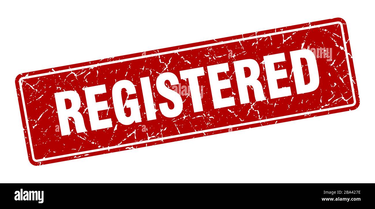 registered stamp. registered vintage red label. Sign Stock Vector Image ...