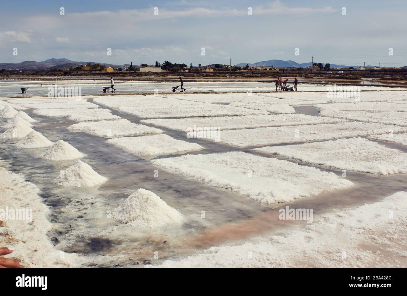Salt production near Trapani, Sicily Stock Photo - Alamy
