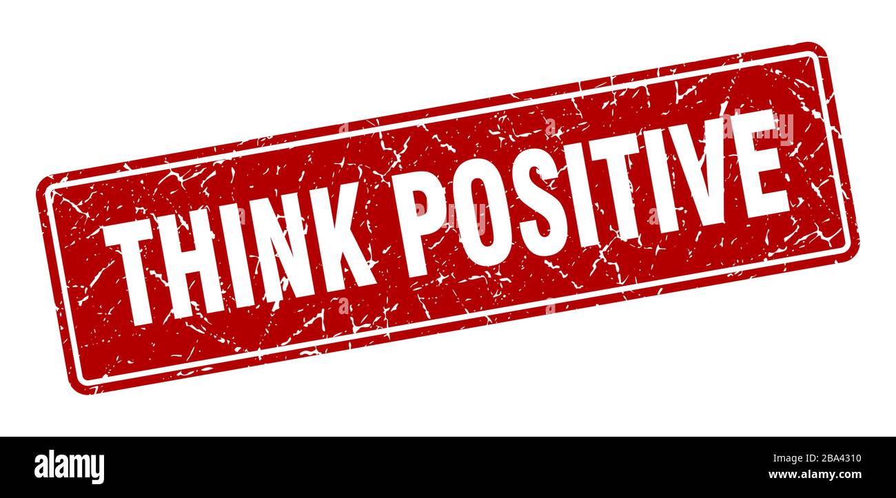 think positive stamp. think positive vintage red label. Sign Stock ...