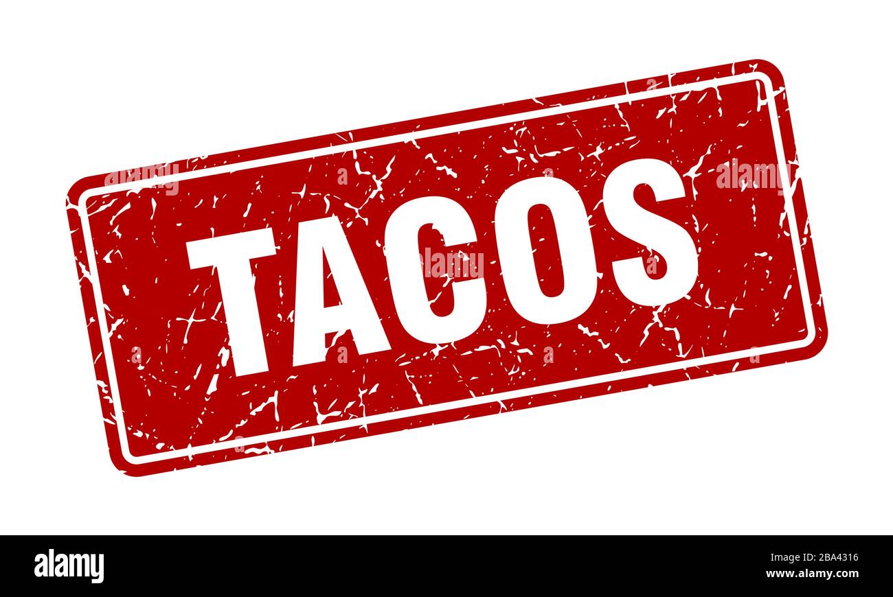 tacos stamp. tacos vintage red label. Sign Stock Vector Image & Art - Alamy