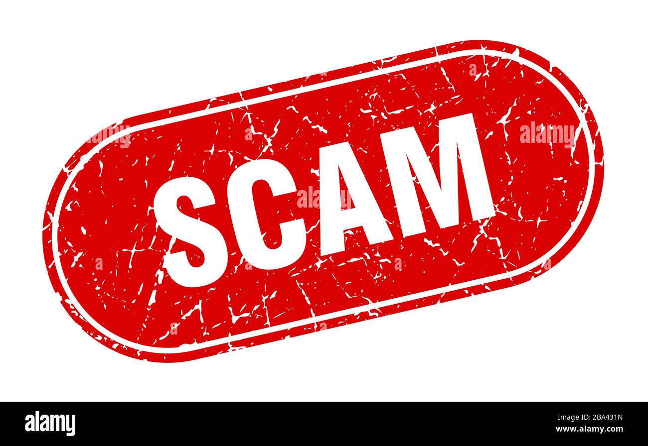 scam sign. scam grunge red stamp. Label Stock Vector Image & Art - Alamy