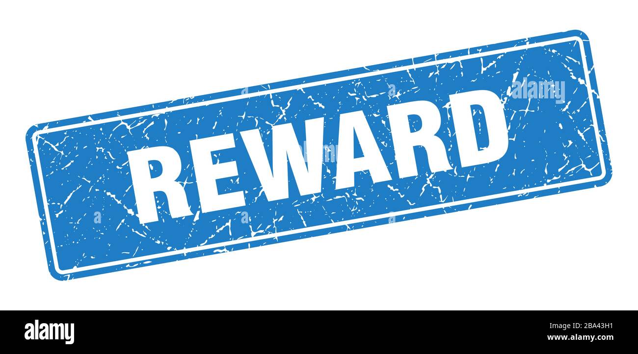 reward stamp. reward vintage blue label. Sign Stock Vector Image & Art ...
