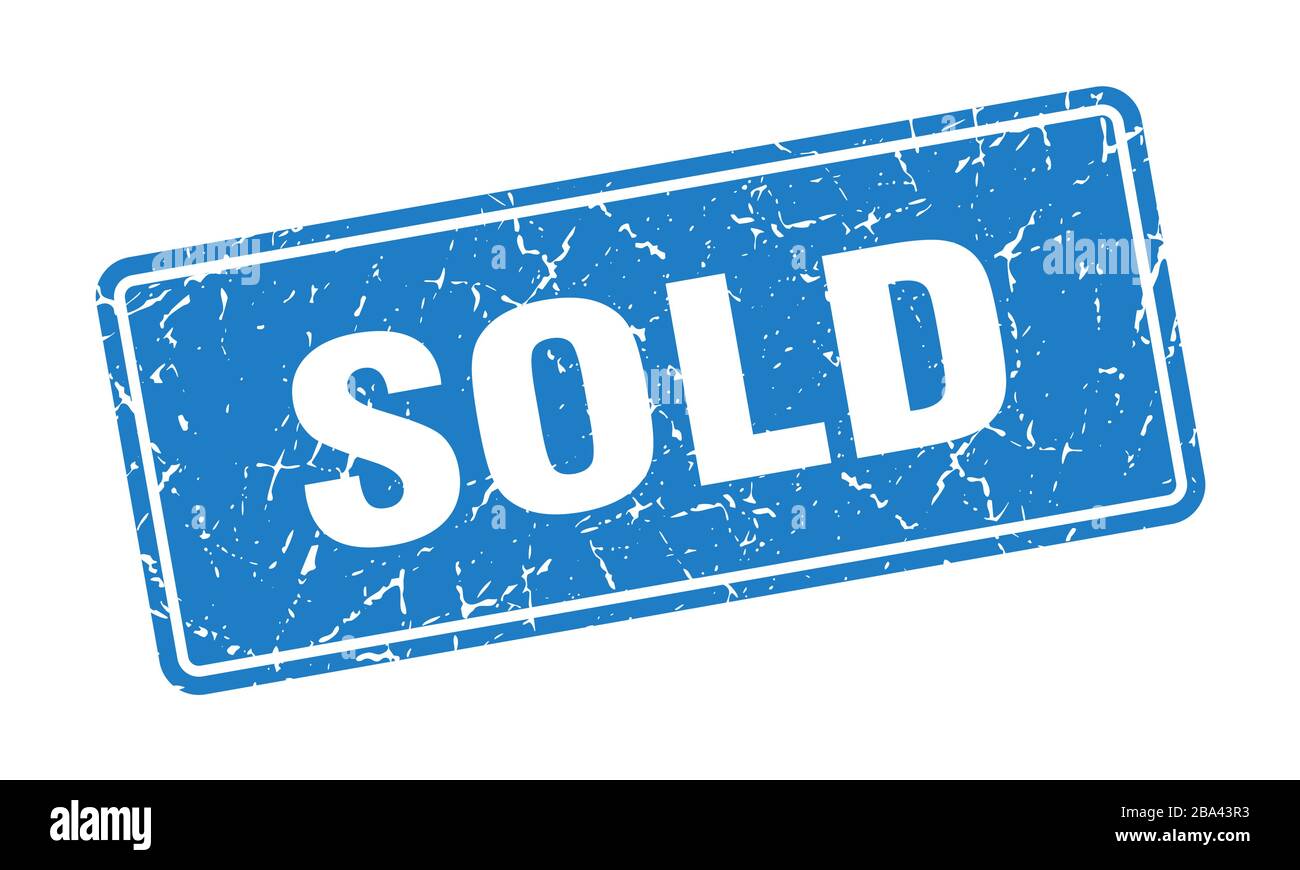 sold stamp. sold vintage blue label. Sign Stock Vector Image & Art - Alamy